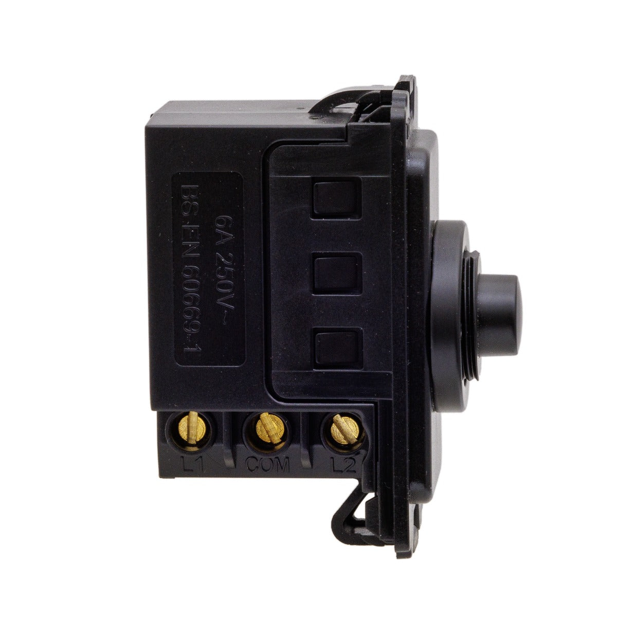 Soho Lighting Matt Black 6A 2 Way Retractive Push Button CM Grid Modul ...