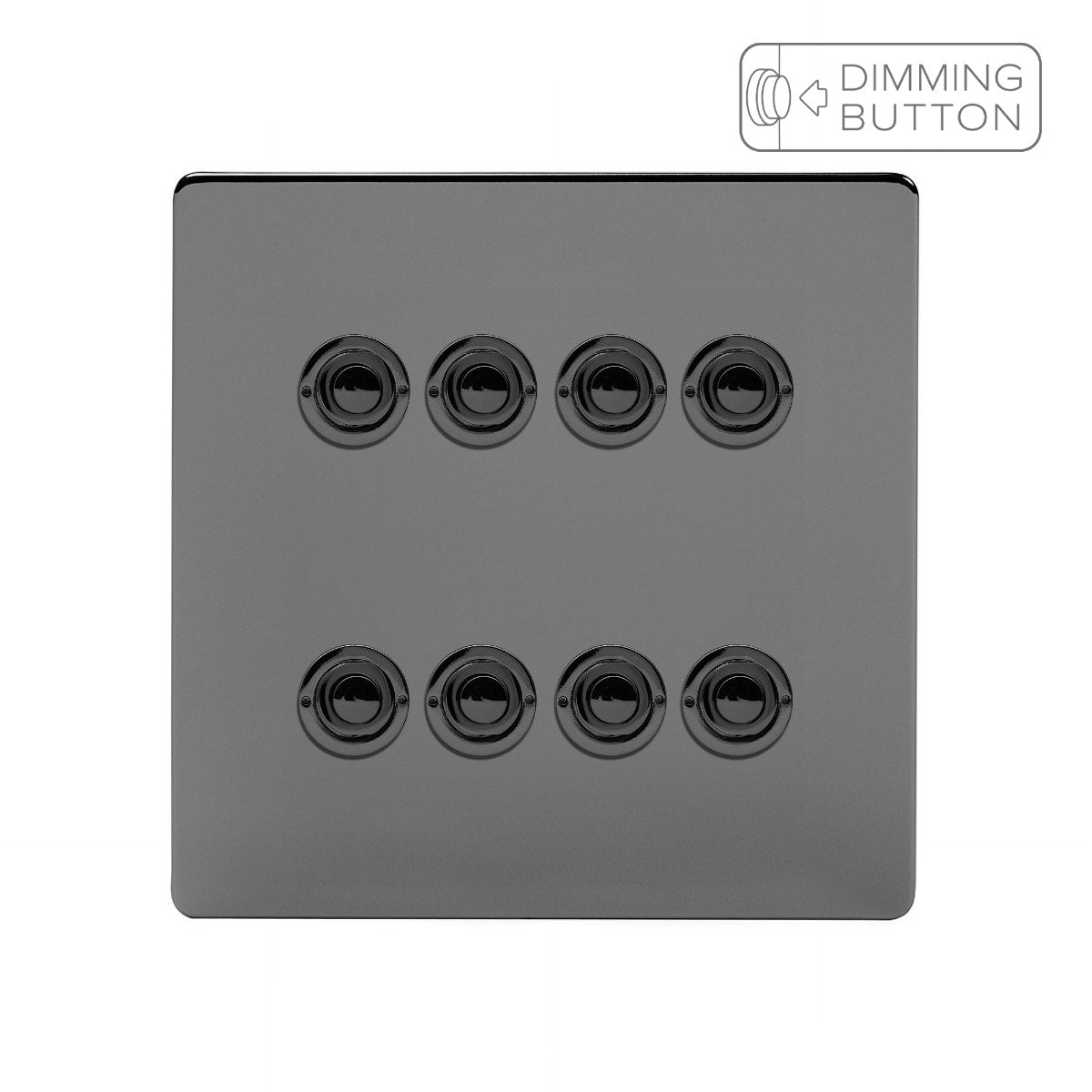 Soho Lighting Black Nickel 8 Gang 6A Push Button Dimmer Switch ...